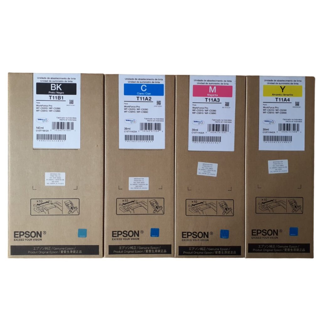 Tinta Epson WorkForce Pro WF-C5810 (T11B1 / T11A2 / T11A3 / T11A4) CMYK ...